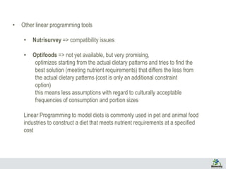 Cost of Diets - assessing the potential contribution of agricultural ...