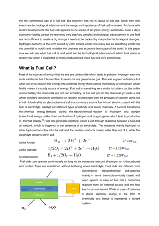 Term paper Hydrogen Fuel Cell | PDF