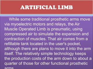 Air Muscles:-The Neo Pneumatic Actuators | PPTX