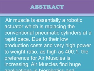 Air Muscles:-The Neo Pneumatic Actuators | PPTX