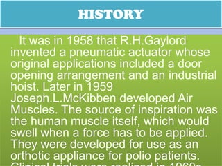 Air Muscles:-The Neo Pneumatic Actuators | PPTX