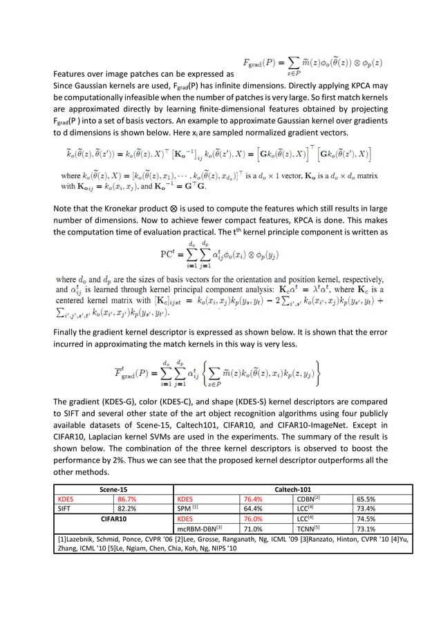 Kernel Descriptors for Visual Recognition | PDF