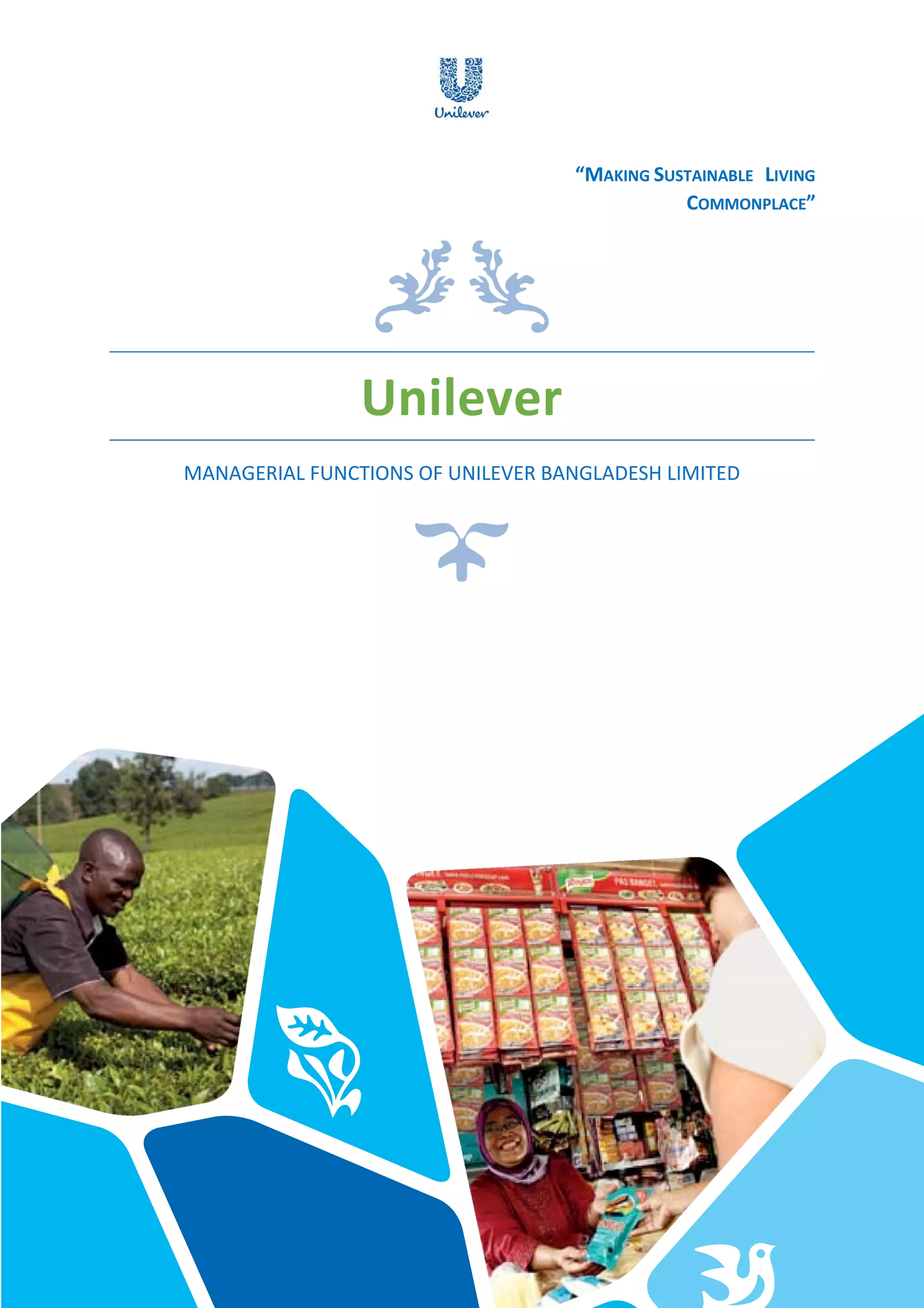 MANAGERIAL FUNCTIONS OF UNILEVER BANGLADESH LIMITED | PDF