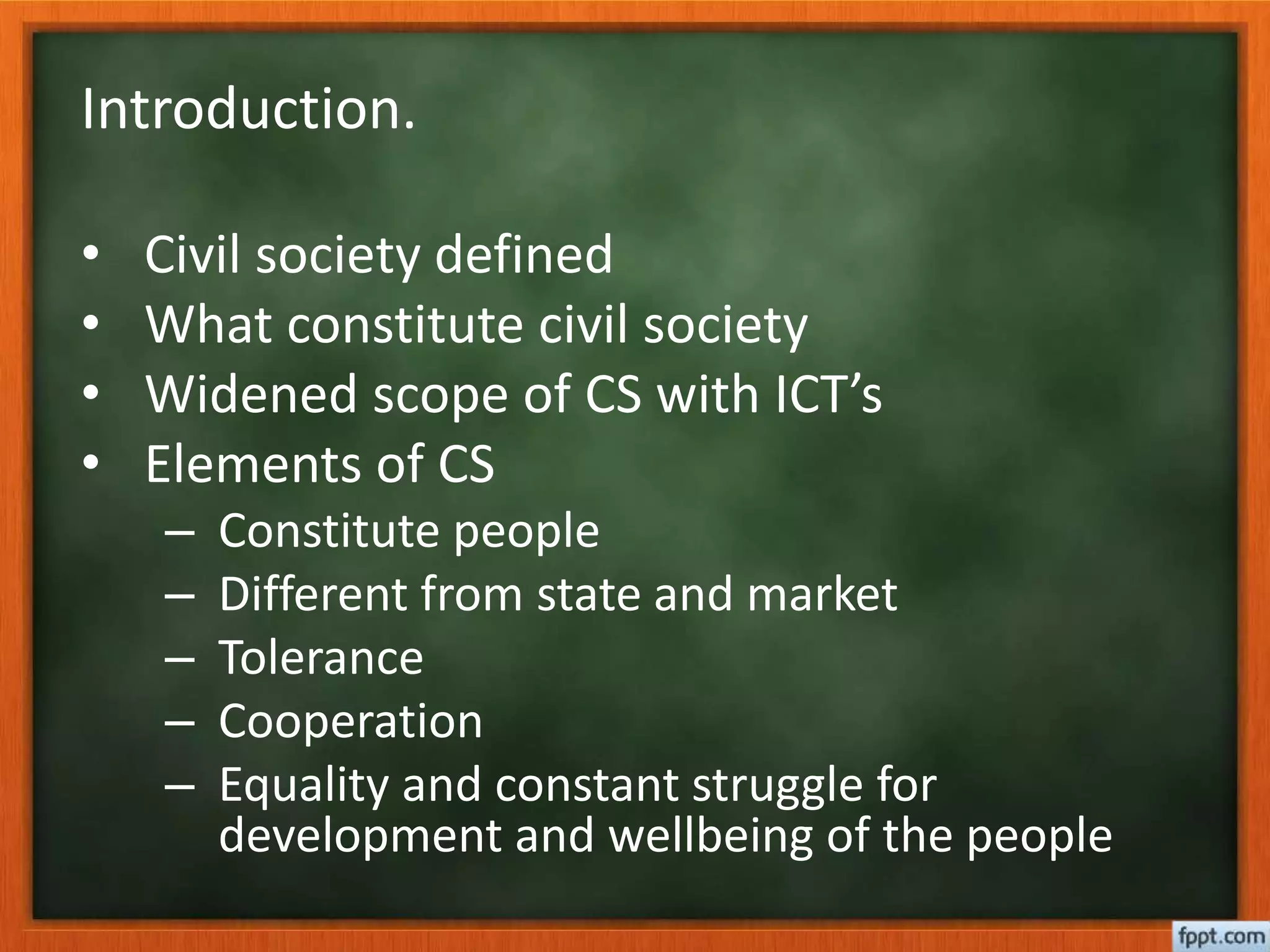 Civil society and good governance | PPTX