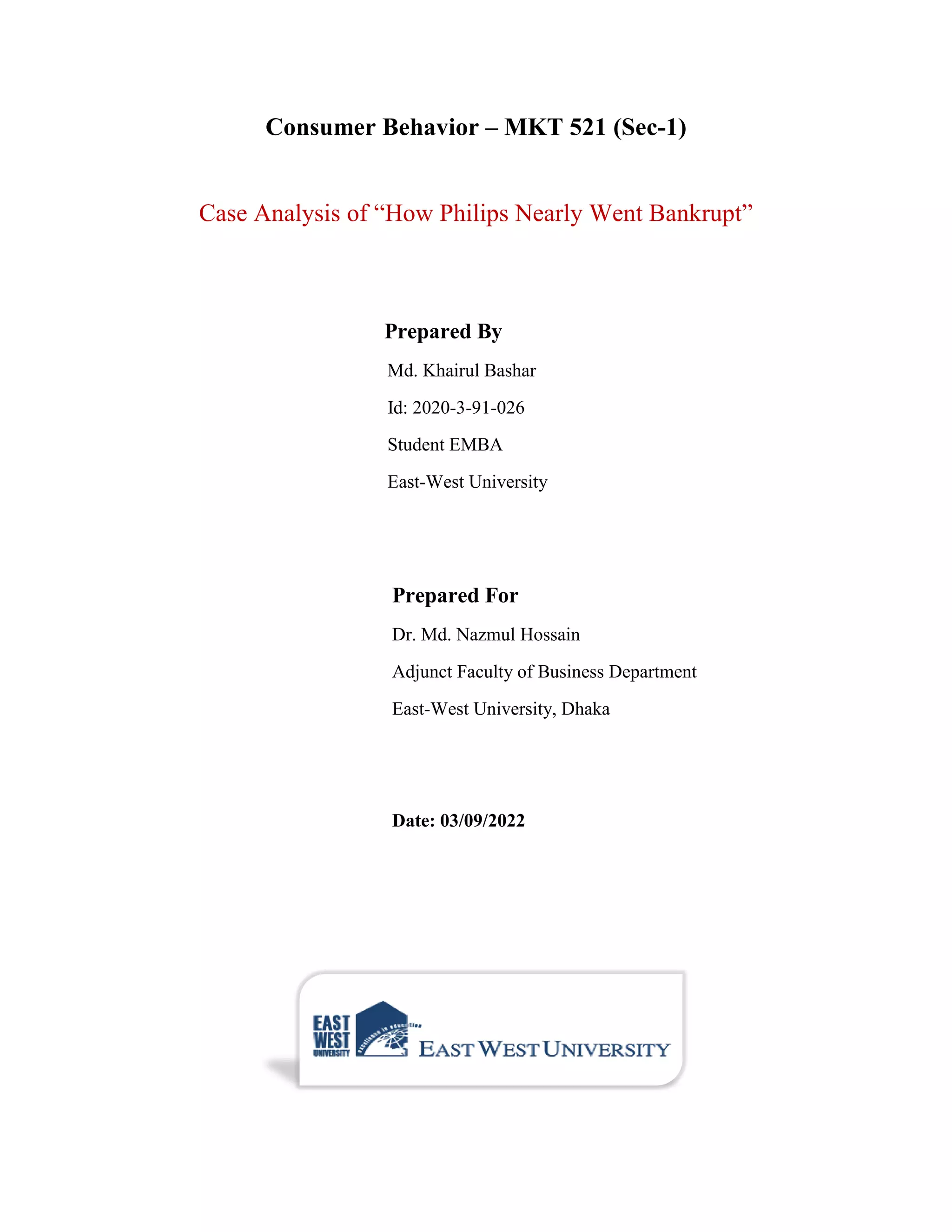 Case Analysis " How Philips Nearly Went Bankrupt" | PDF