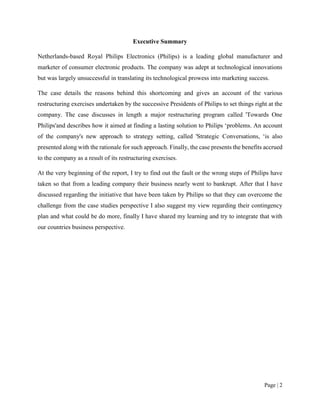 Case Analysis " How Philips Nearly Went Bankrupt" | PDF