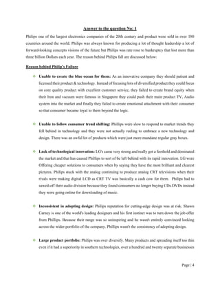 Case Analysis " How Philips Nearly Went Bankrupt" | PDF