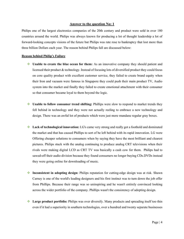 Case Analysis " How Philips Nearly Went Bankrupt" | PDF