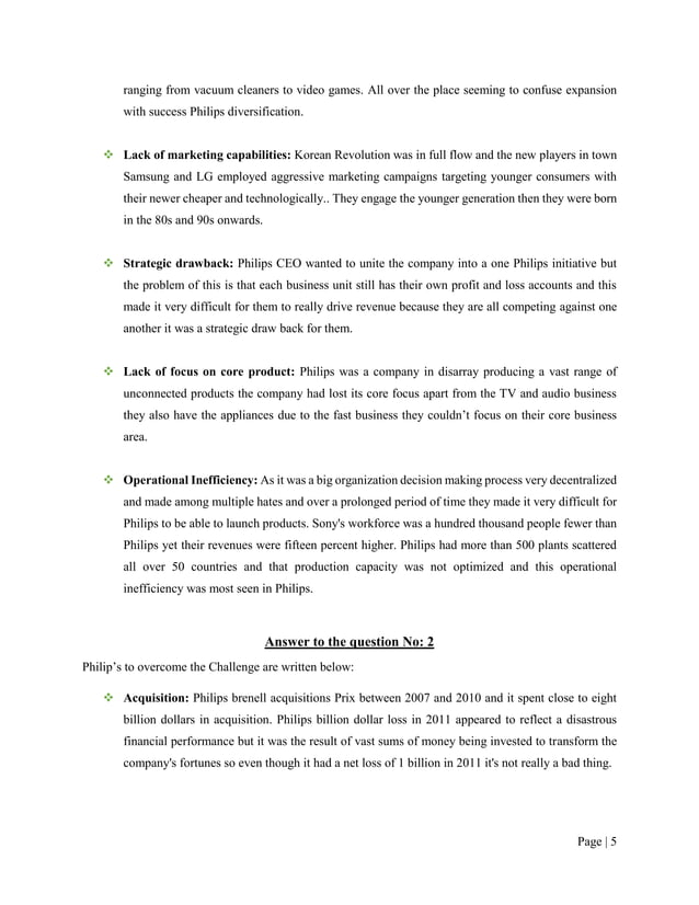 Case Analysis " How Philips Nearly Went Bankrupt" | PDF