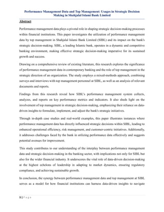 Performance management data and top management: usages in strategic ...