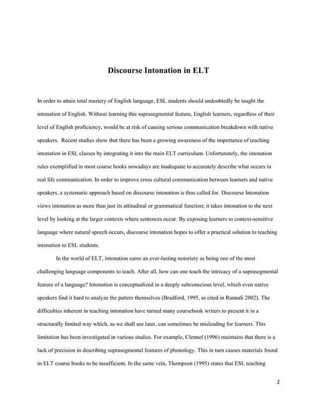 Teaching Intonation using discourse | PDF