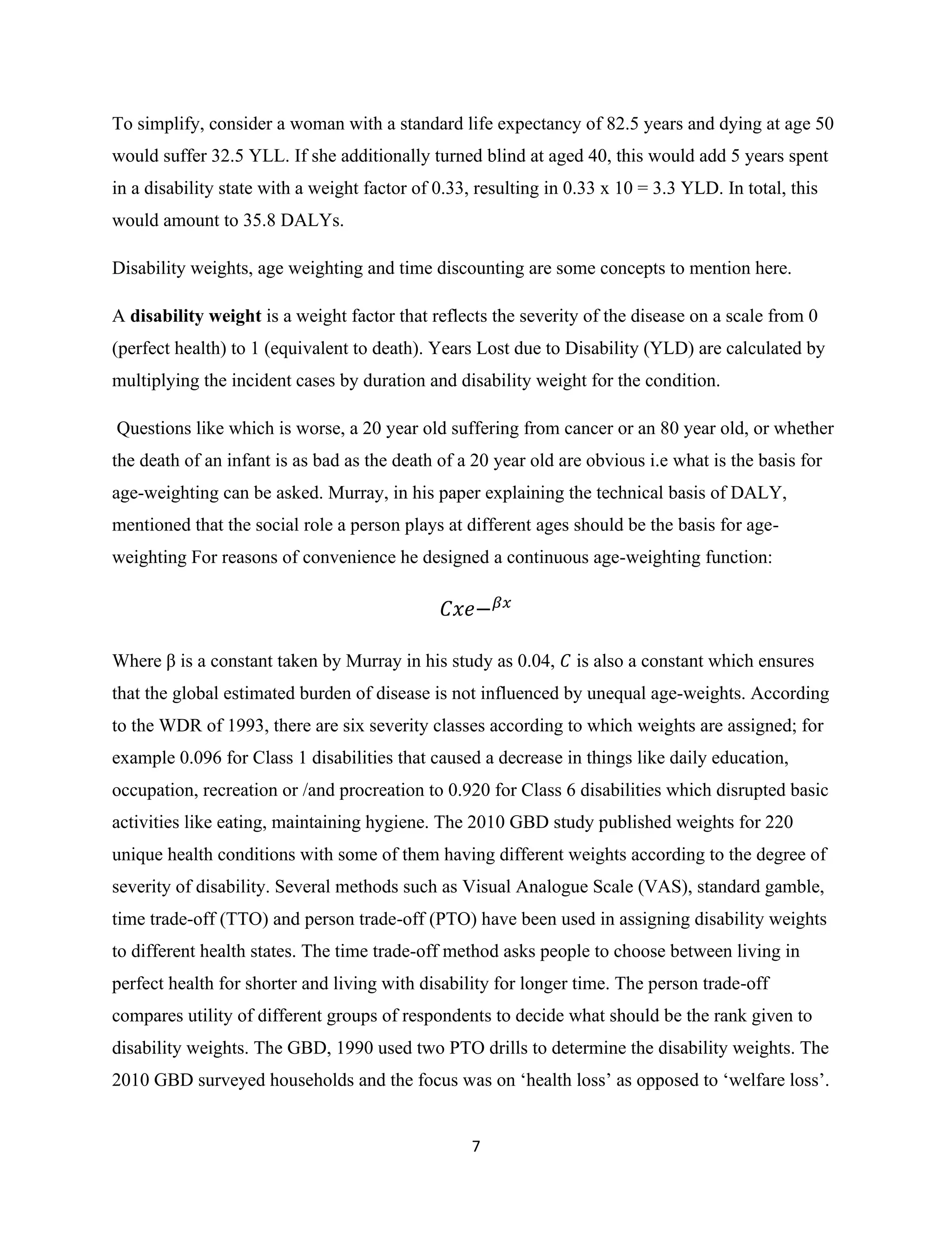 DALYs" Disability Adjusted Life Years | PDF