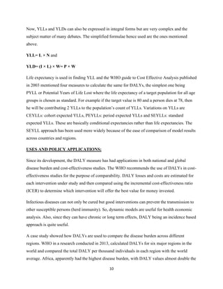 DALYs" Disability Adjusted Life Years | PDF