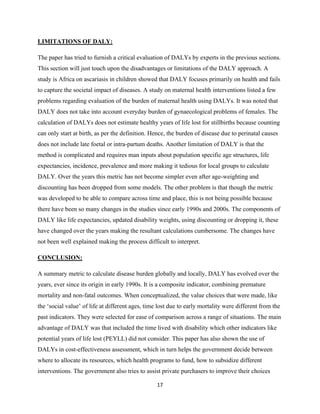 DALYs" Disability Adjusted Life Years | PDF