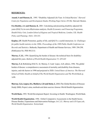 DALYs" Disability Adjusted Life Years | PDF