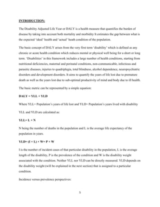 DALYs" Disability Adjusted Life Years | PDF