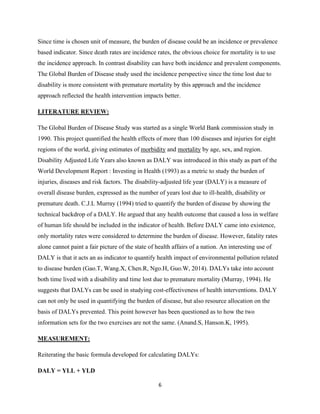 DALYs" Disability Adjusted Life Years | PDF