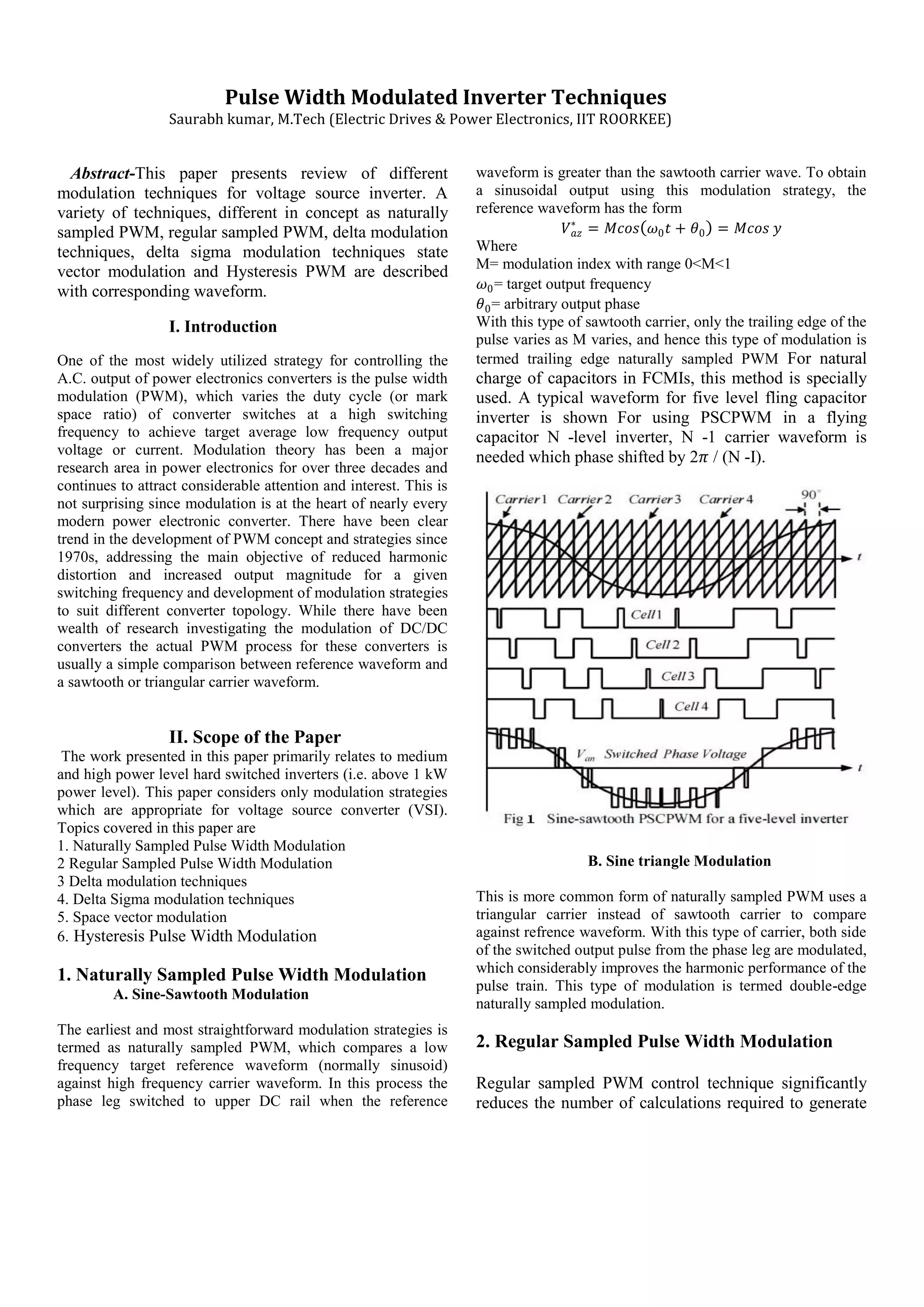 pulse width modulated inverter techniques | PDF | Digital Audio ...