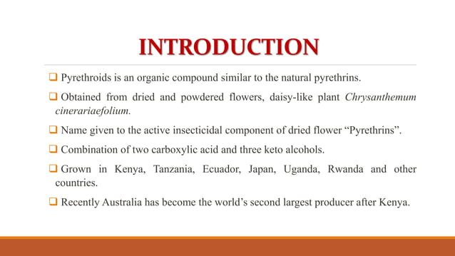 Structure and mode of action of synthetic Pyrethroids | PPTX | Chemistry | Science