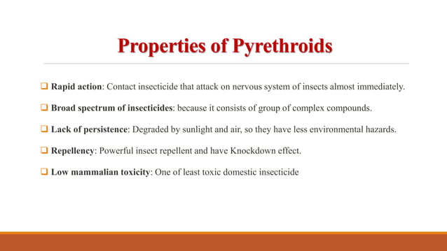 Structure and mode of action of synthetic Pyrethroids | PPTX | Chemistry | Science