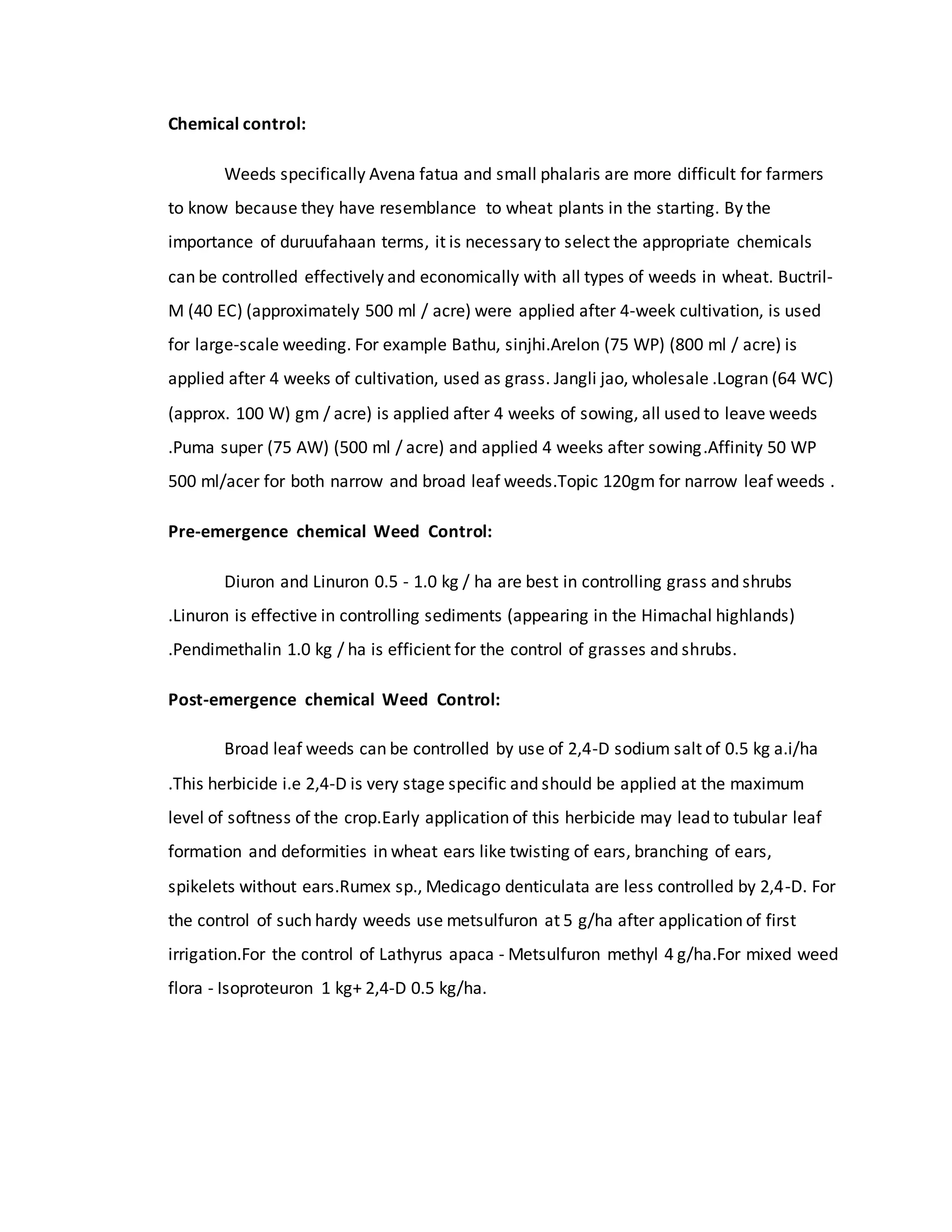 Weeds management in Wheat Crop | DOCX