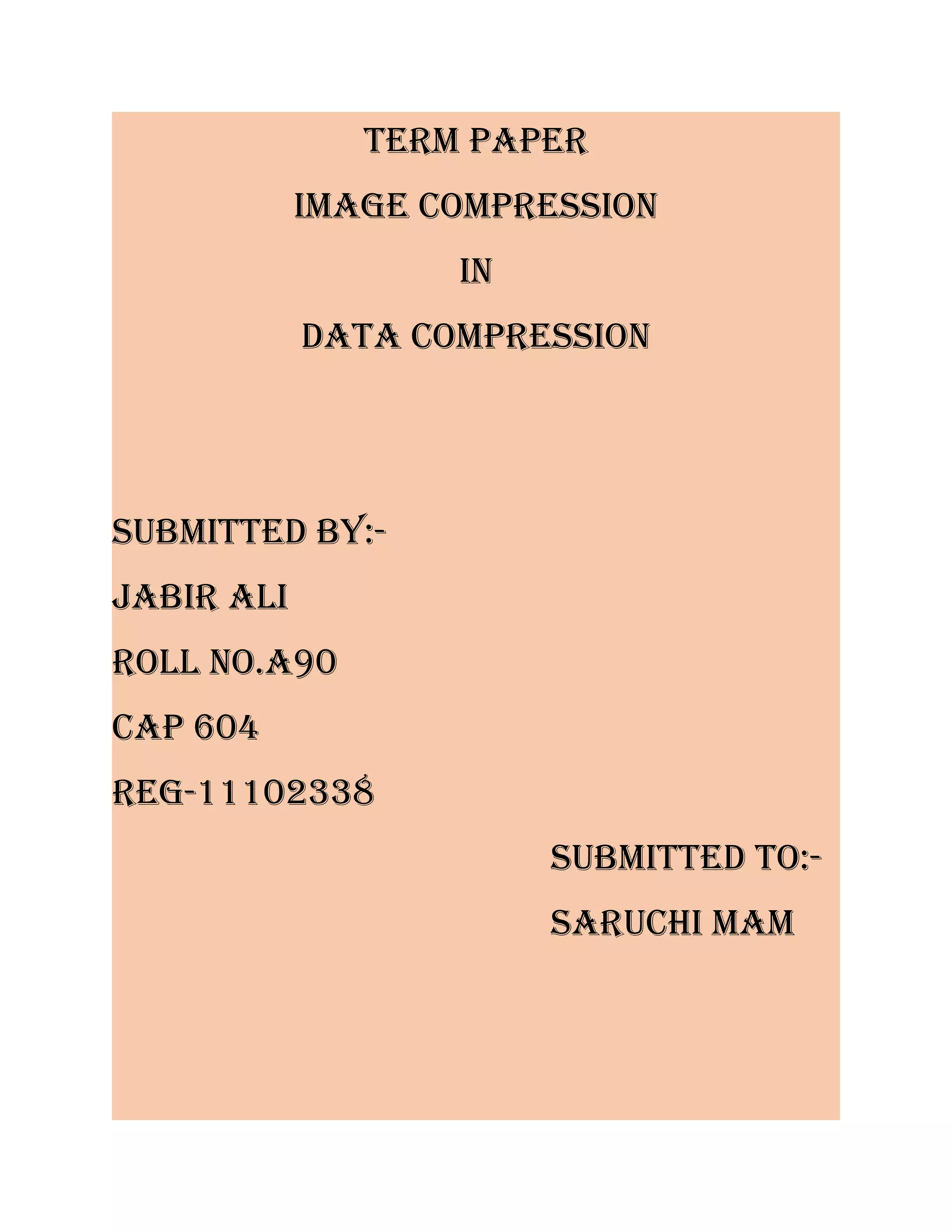 image compression in data compression | PDF