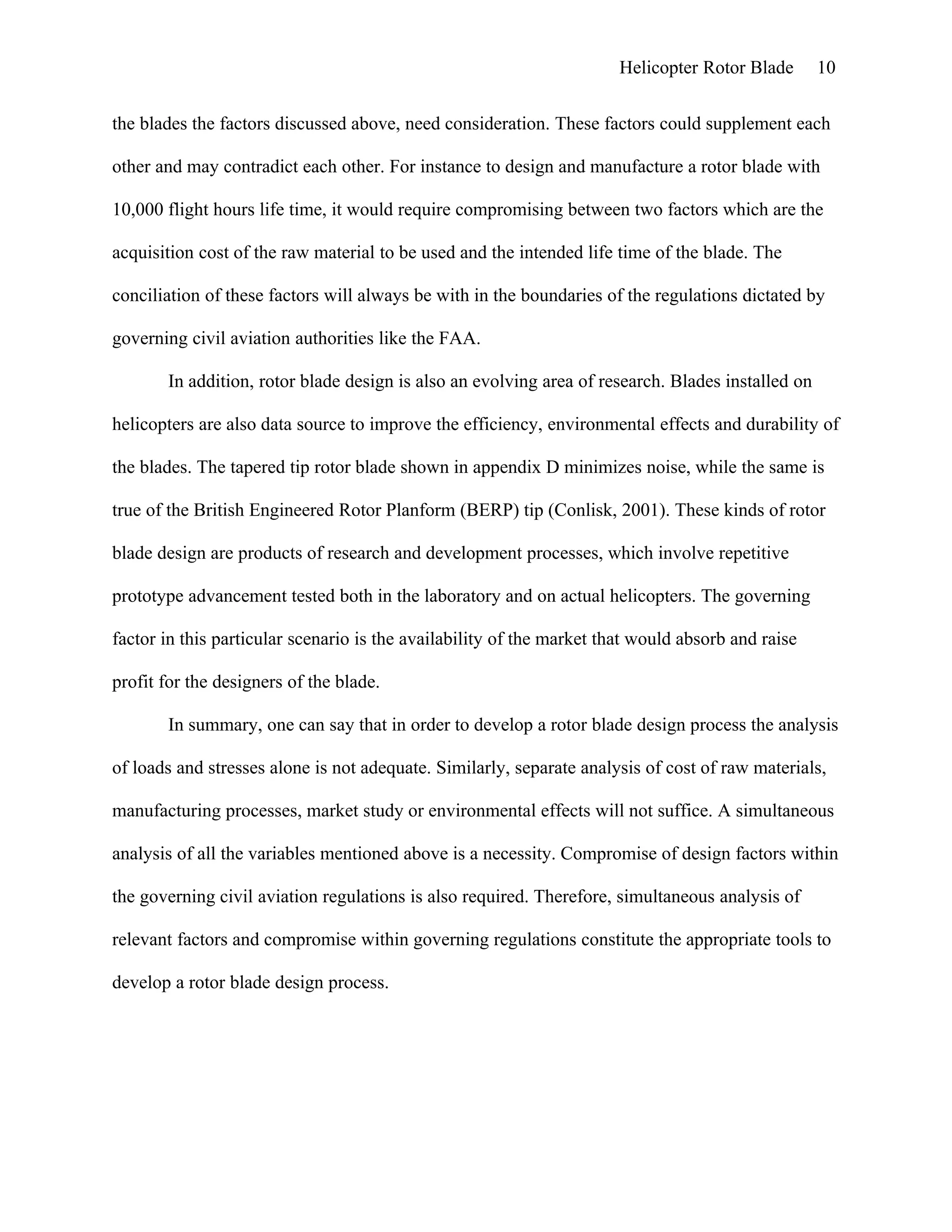 Helicopter rotor blade design process | DOC