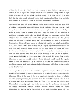 Desires and Decisions - A look into how positive emotions influence ...