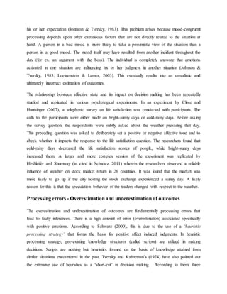Desires and Decisions - A look into how positive emotions influence ...