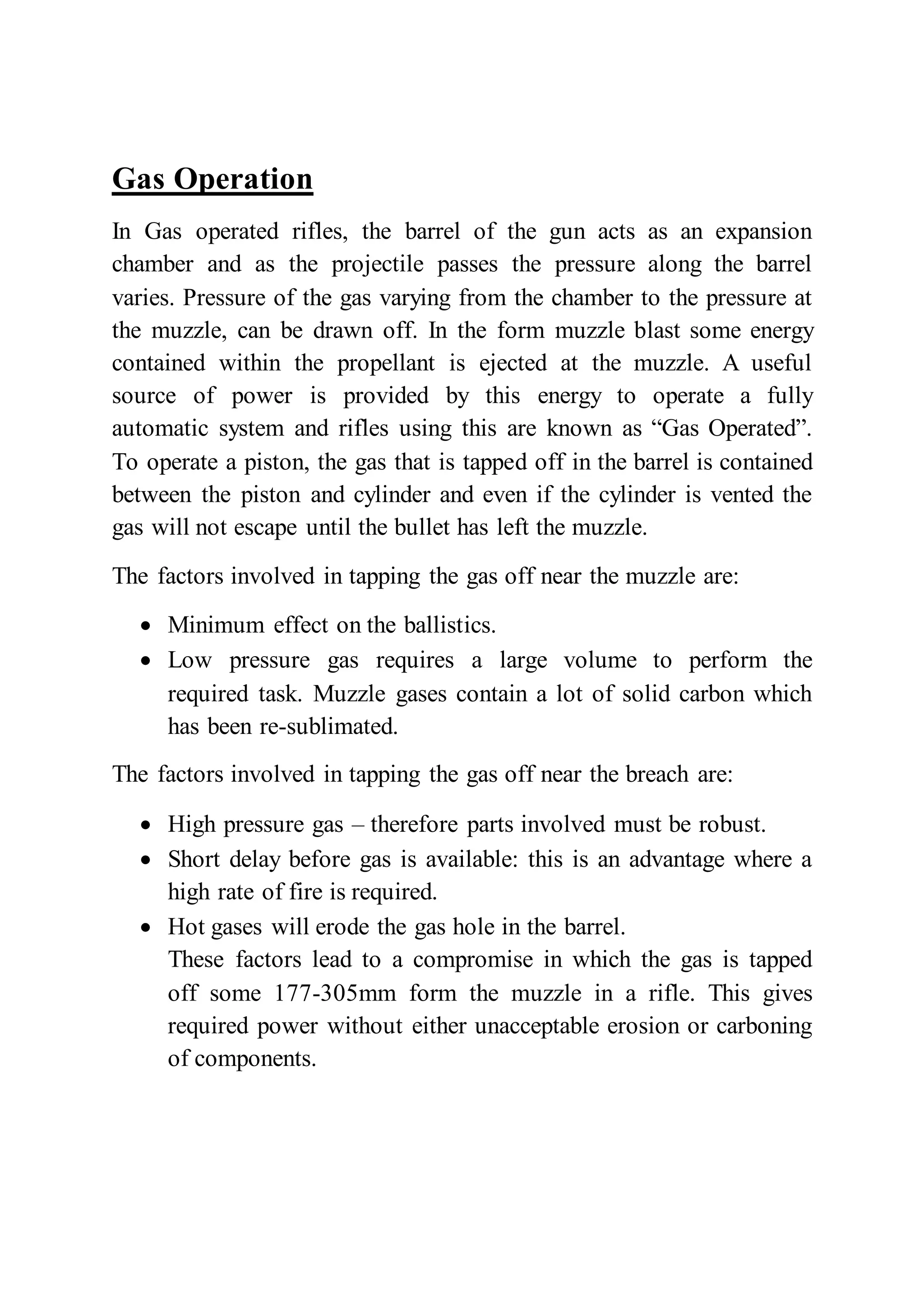Operating Mechanisms of Automatic Rifles | DOCX