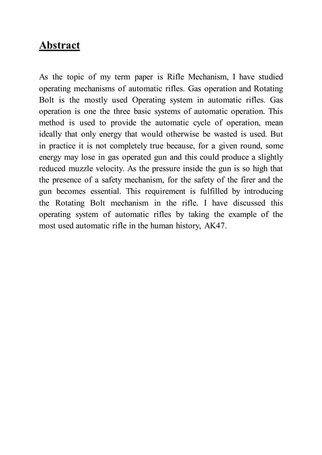 Operating Mechanisms of Automatic Rifles | DOCX | Arms & Ammunition ...