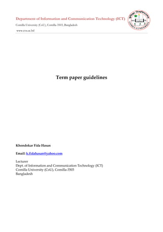 Term paper guideline | PDF