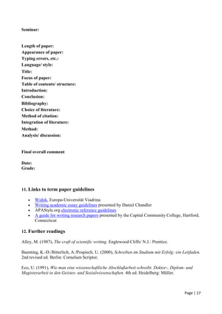 Term paper guideline | PDF