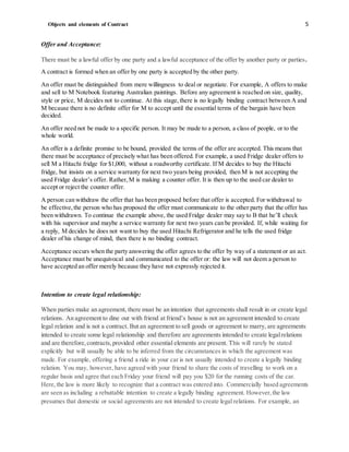 Objects and Elements of Contract With relevant Case References | DOCX