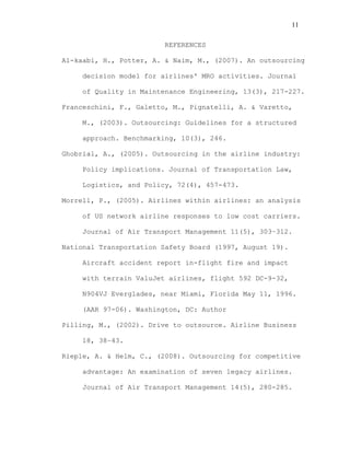 Outsourcing: An air carrier's perspective on its' pros and cons | DOC