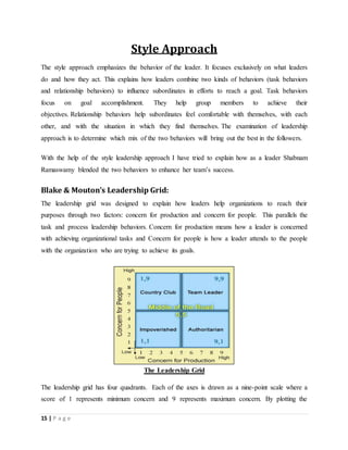Term paper on Different Leadership Approach Analysis Based on Shabnam ...