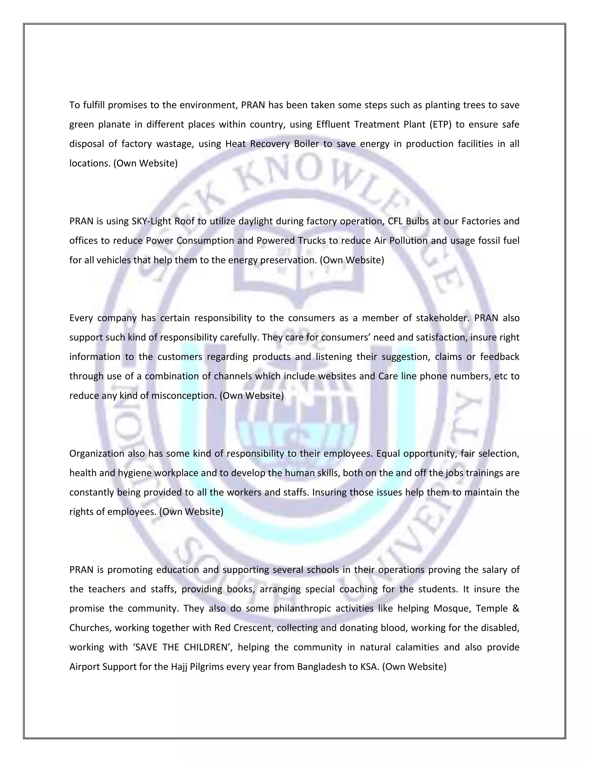 Term paper on pran | DOCX