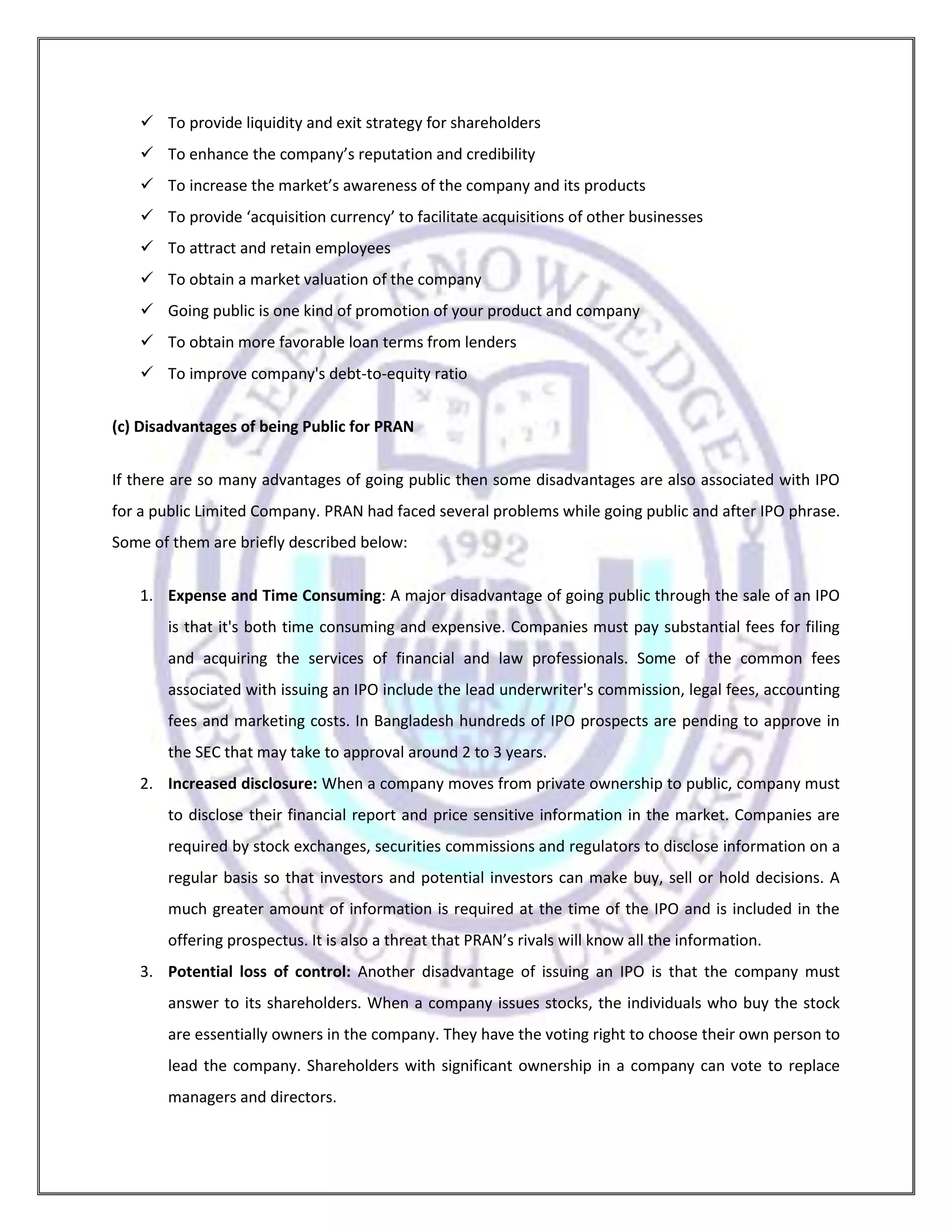 Term paper on pran | DOCX