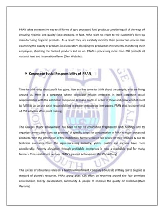 Term paper on pran | DOCX