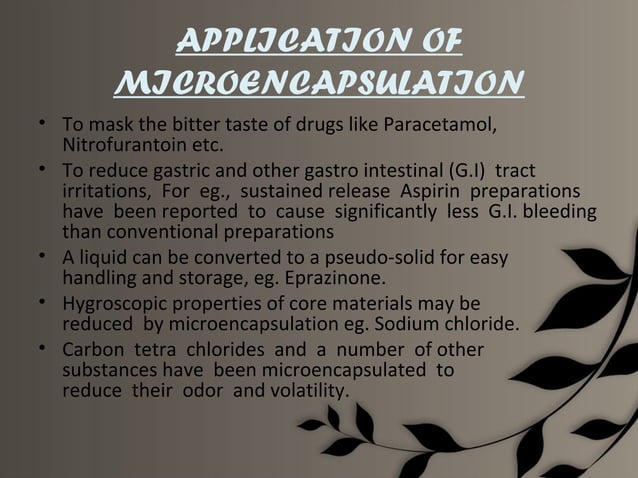 Term paper ppt1-Microencapsulation | PPT