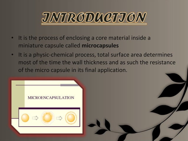 Term paper ppt1-Microencapsulation | PPT