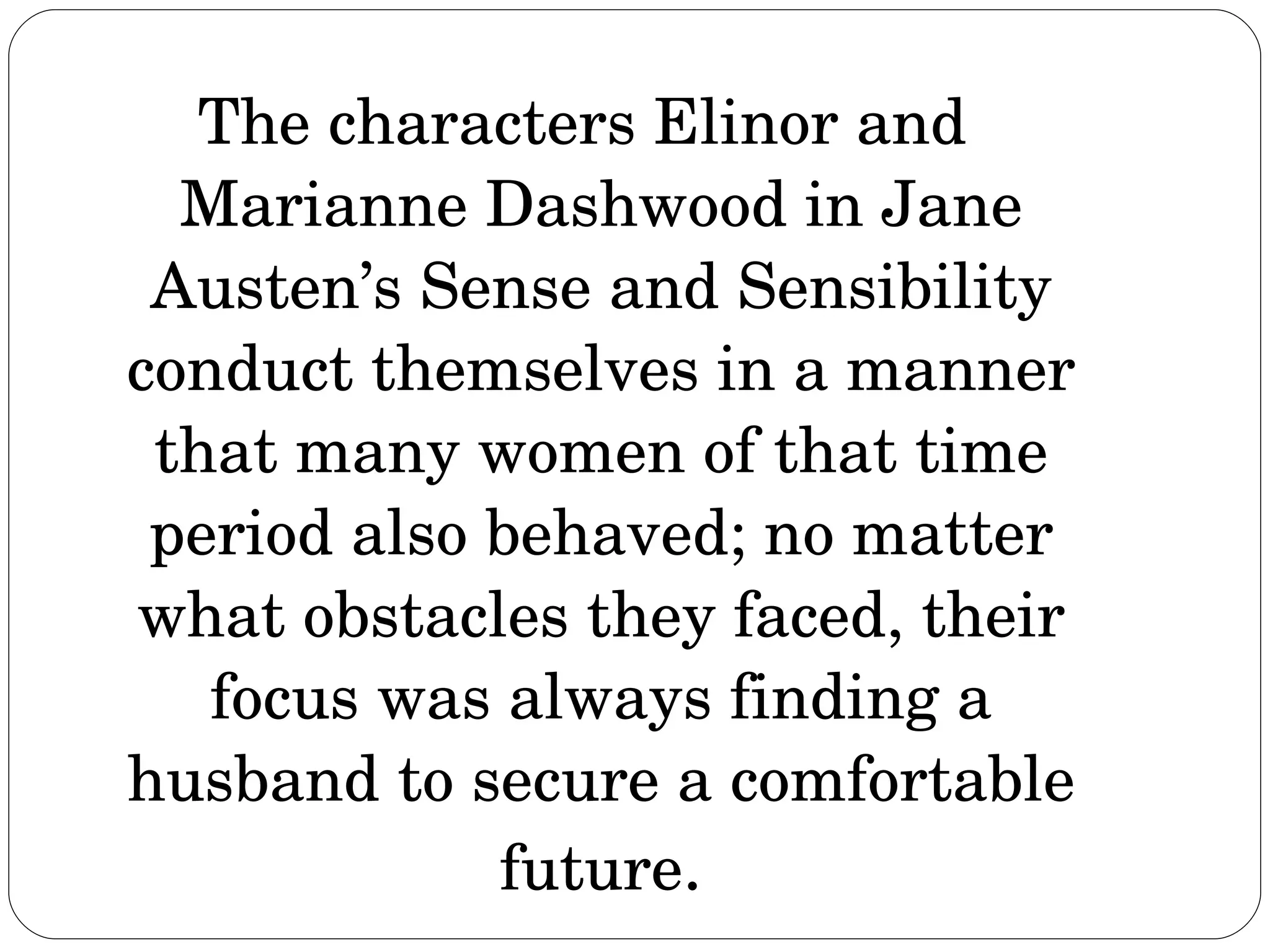 The Women of Sense and Sensibility | PPT