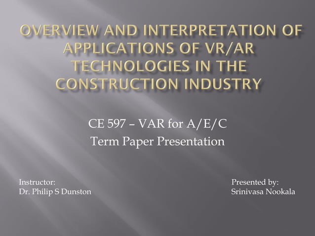 VAR in Construction | PPT