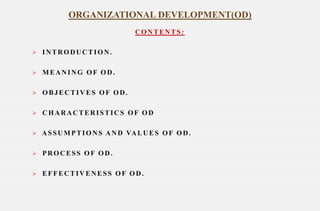 ORGANIZATIONAL DEVLOPMENT & ITS INTERVENTIONS | PPTX