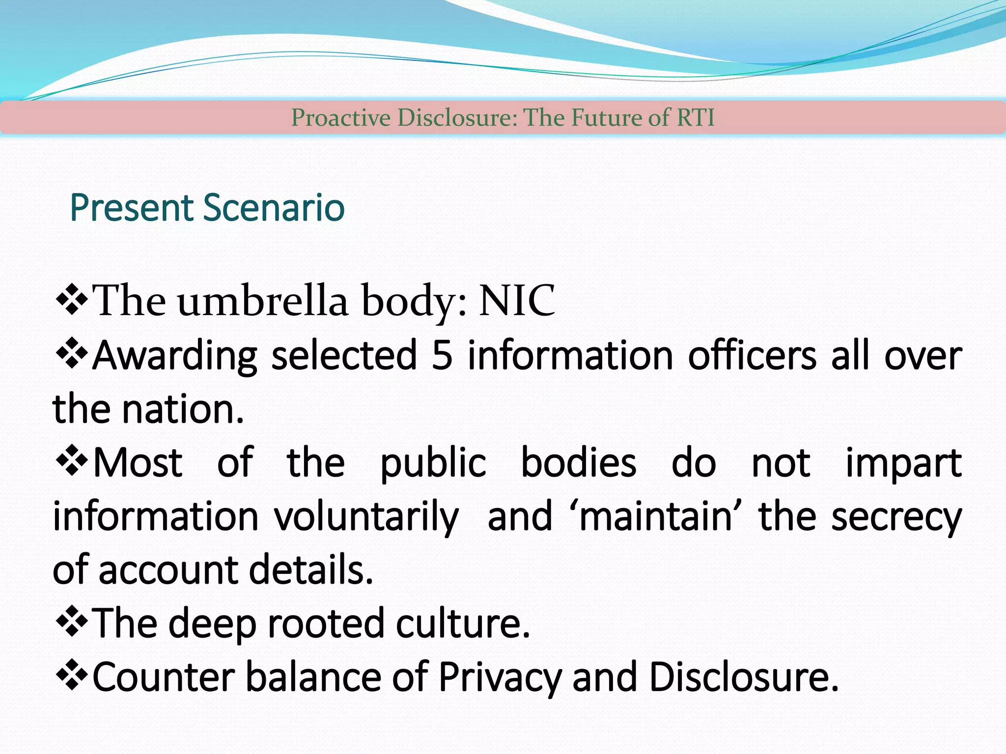 Proactive Disclosure: The future of RTI | PPTX | Desktop Publishing ...