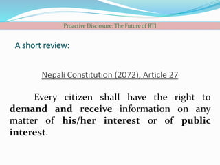 Proactive Disclosure: The future of RTI | PPTX