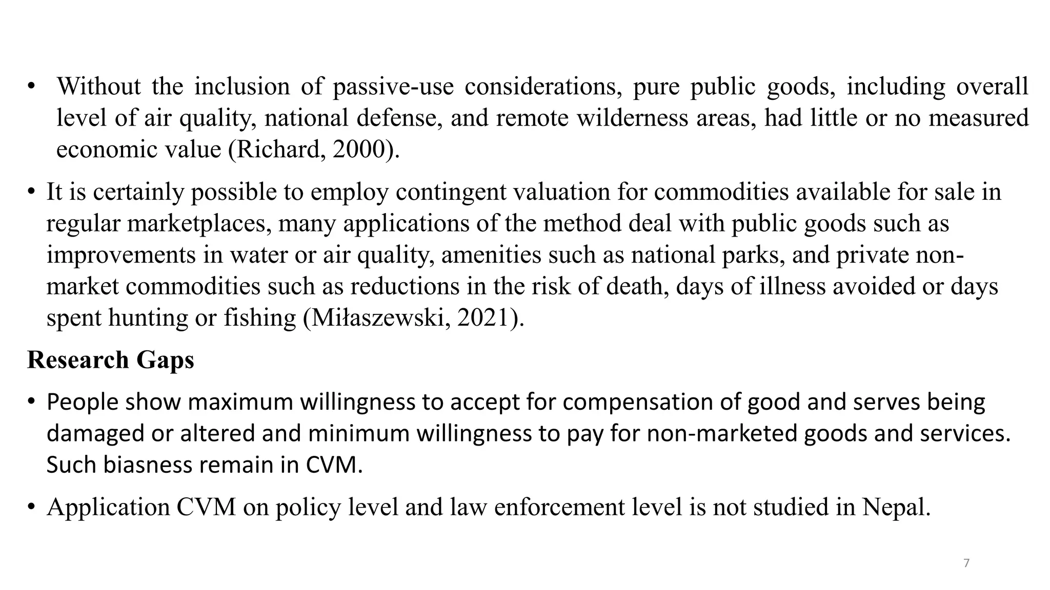Economic Valuation of Natural Resources Using Contingent Valuation ...
