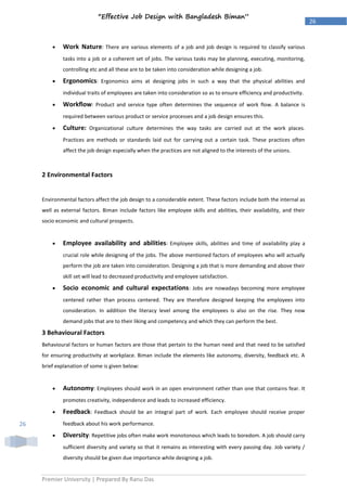 Effective Job Design with Bangladesh Biman | DOCX