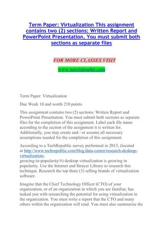 Term paper virtualization this assignment contains two sections written ...