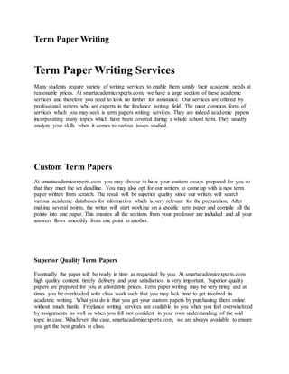 Term Paper Writing | PDF